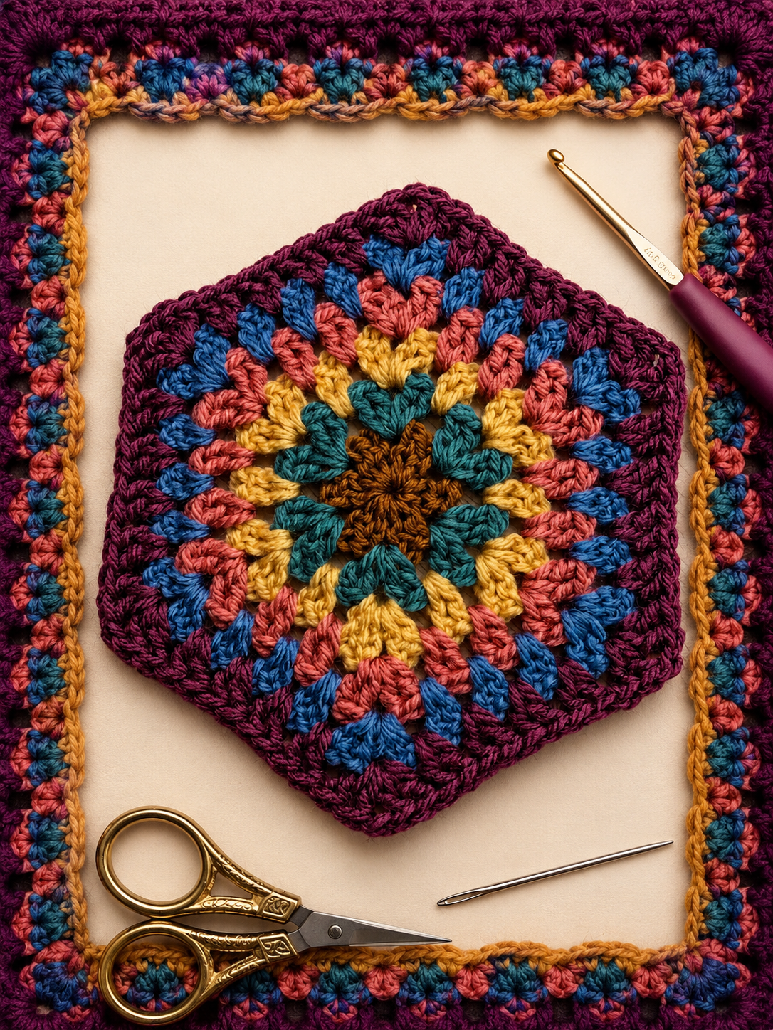 Crochet Hexagon - Pattern - Creative.craftsforlove.com