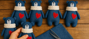 Teddy Bear Made from Old Jeans – Fabric Pattern - Creative ...