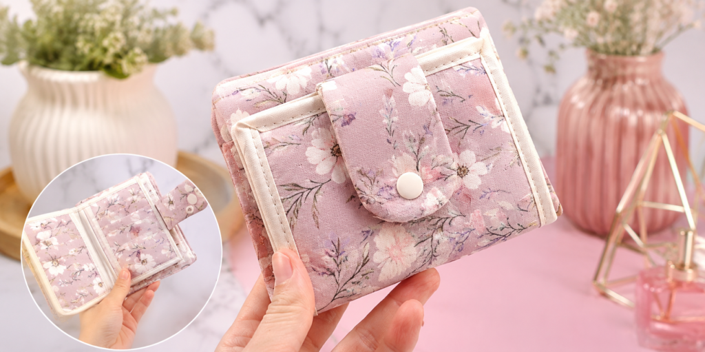 Compact Wallet with Card Holder - Fabric Pattern - Creative ...