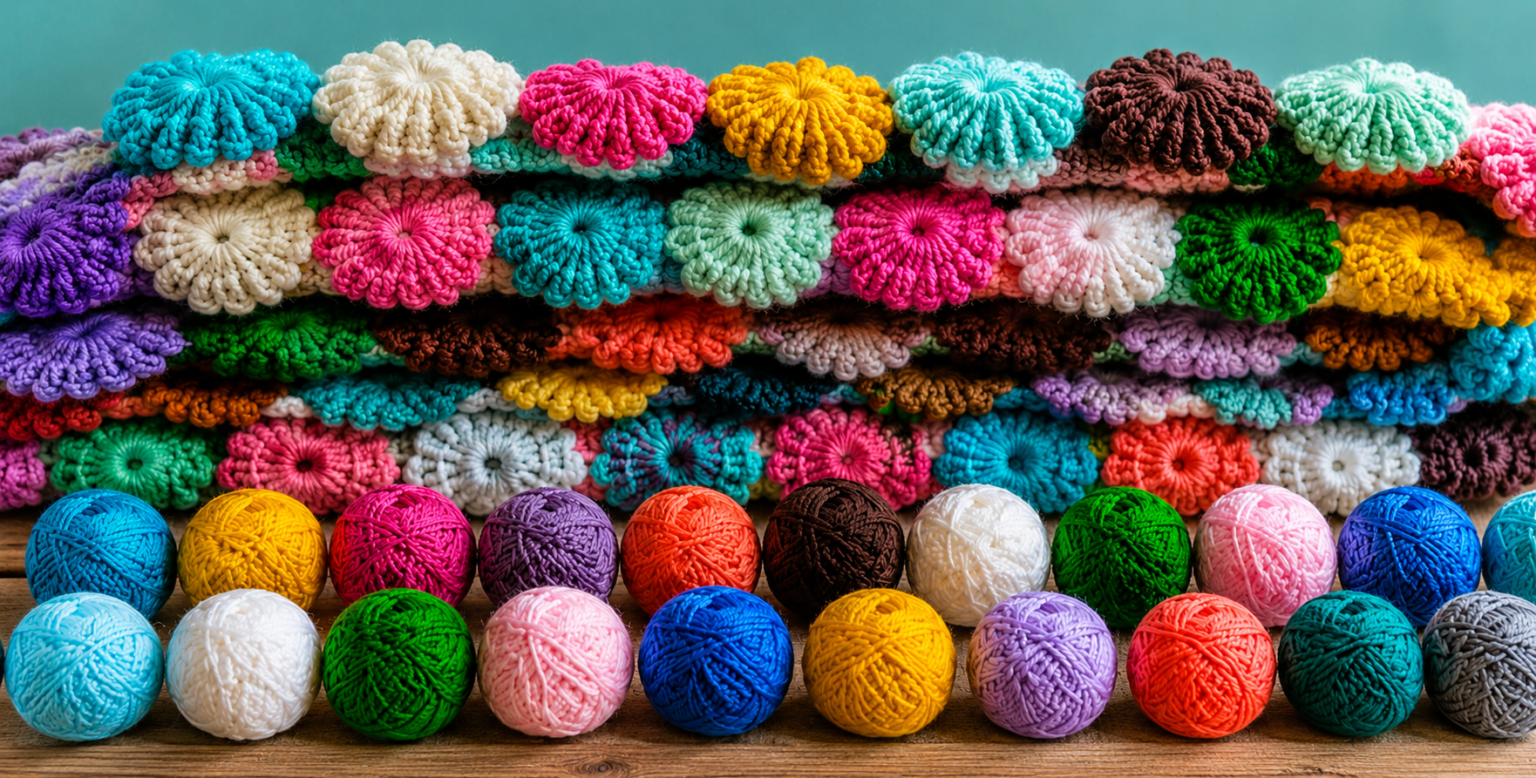 Colorful flower crochet blanket - Pattern - Creative.craftsforlove.com